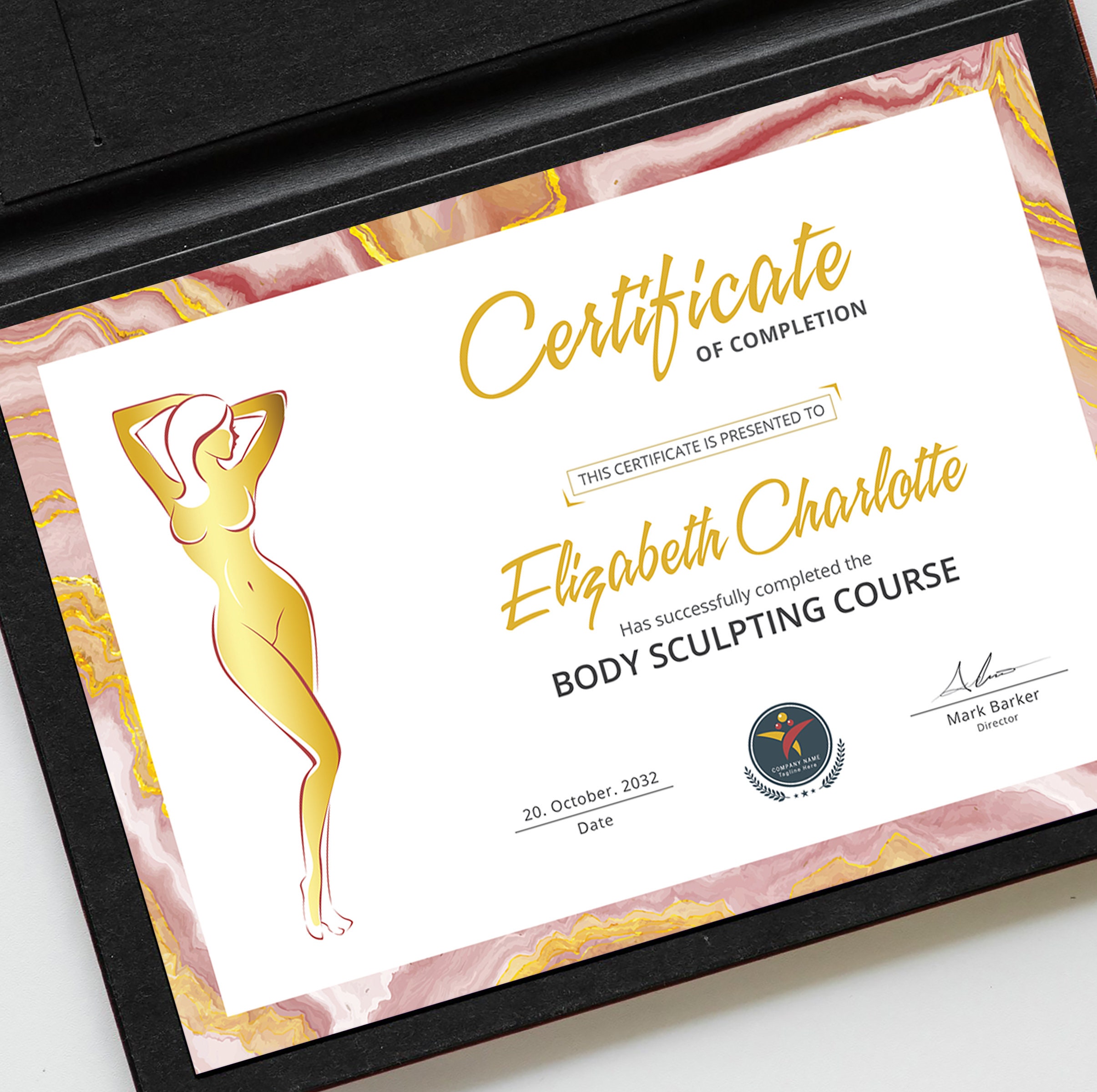 Certificate Template in Canva | Body Sculpting Certificate , Body ...