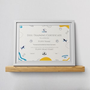 Canva Dog Training Certificate Template, Puppy Training Certificate ...