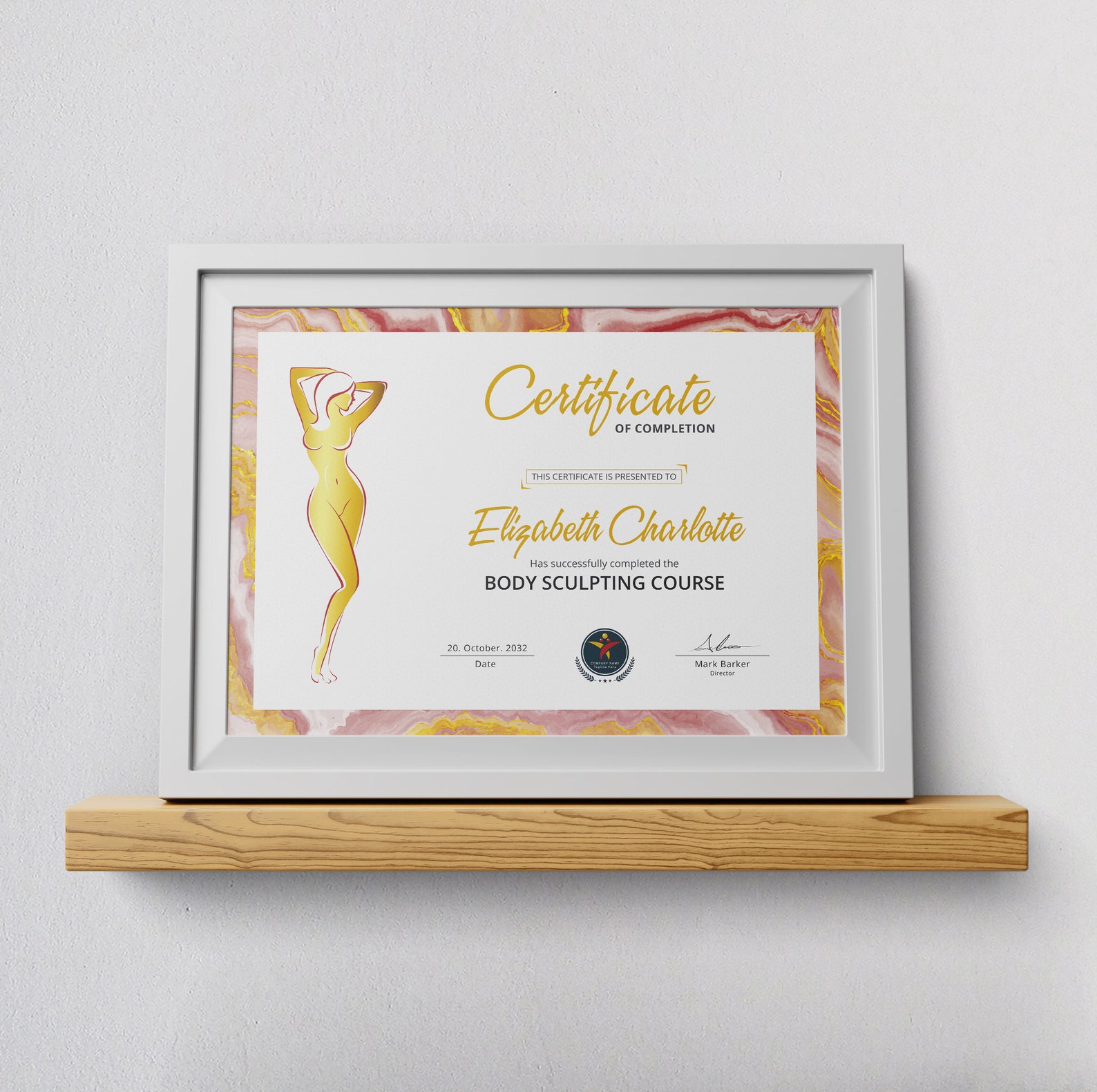 Certificate Template in Canva | Body Sculpting Certificate , Body ...
