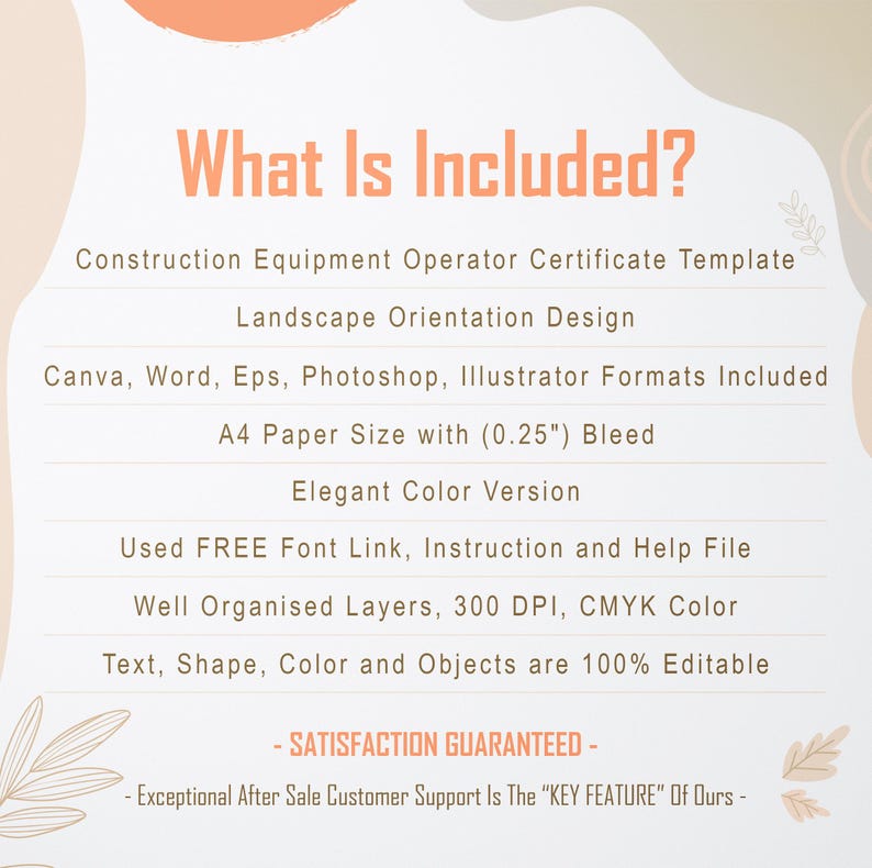Certificate Template in Canva | Printable Construction Equipment ...