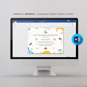 Canva Dog Training Certificate Template, Puppy Training Certificate ...