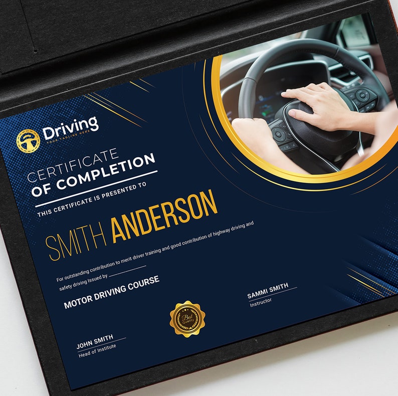 Certificate Template in Canva | Instant Download | Printable Driving ...