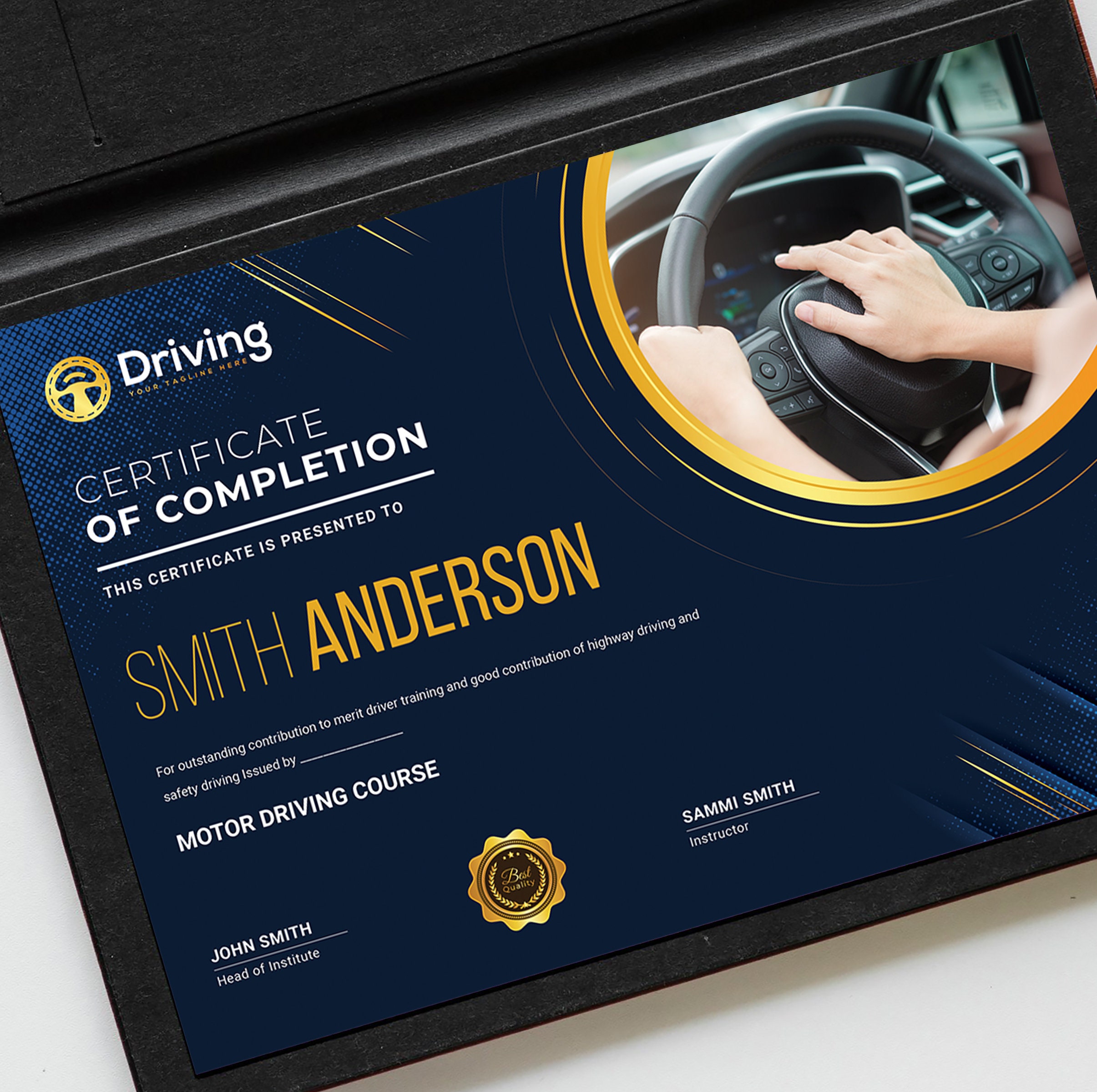 Certificate Template in Canva | Instant Download | Printable Driving ...