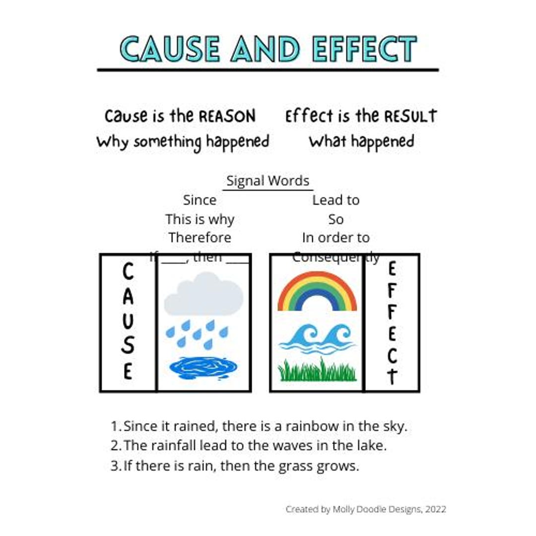 Cause & Effect Anchor Chart - Etsy