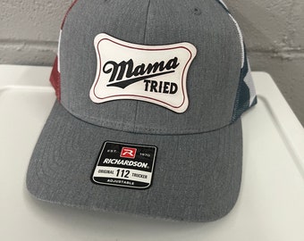 Mama Tried Leather Patch Hat - Etsy