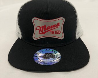 Mama Tried Leather Patch Hat - Etsy