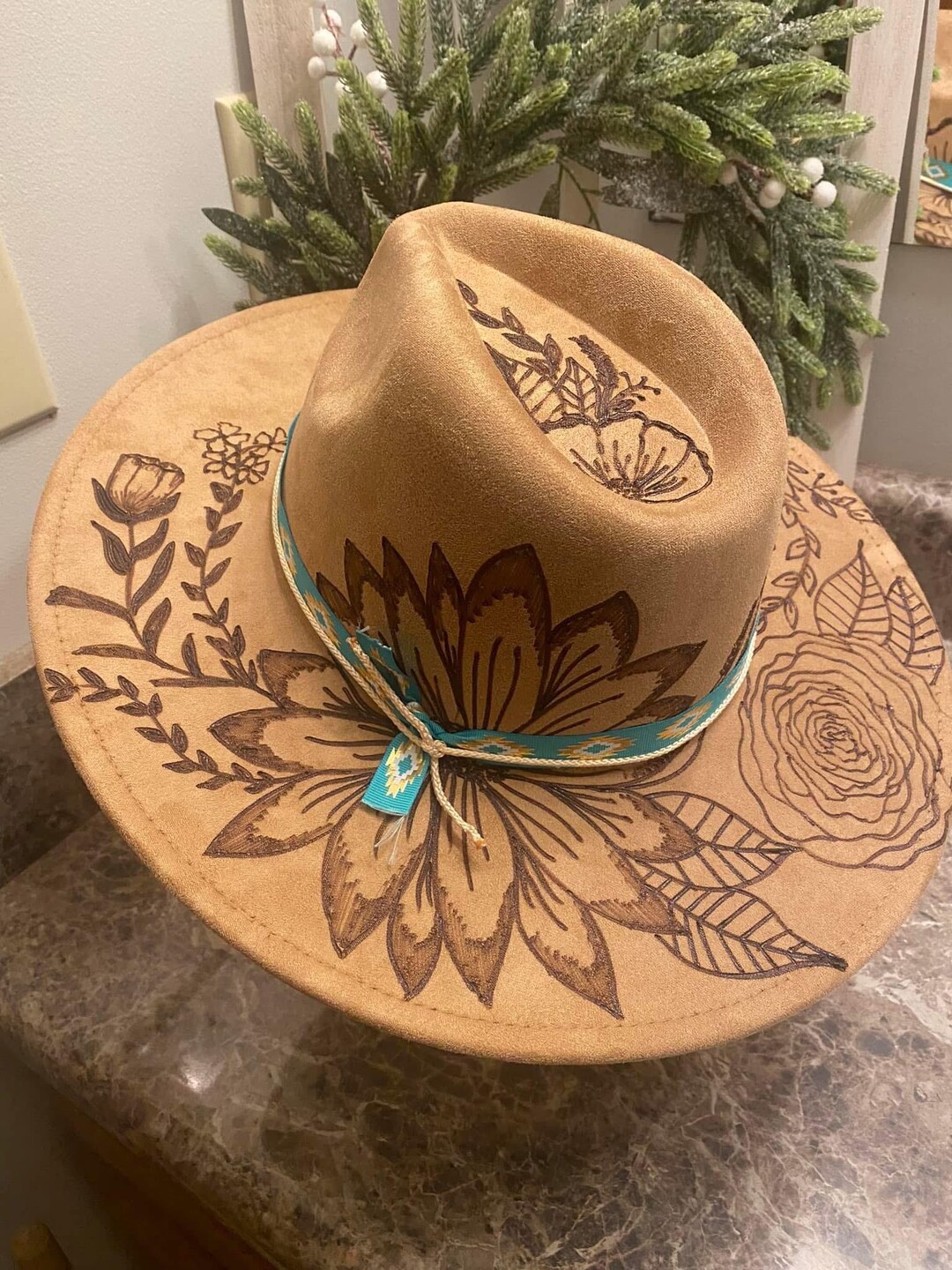 Torched Hand Burned Hat - Etsy