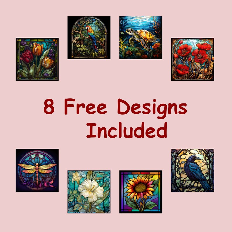 Hibiscus Stained Glass Digital Paper Scrapbook Paper - Etsy