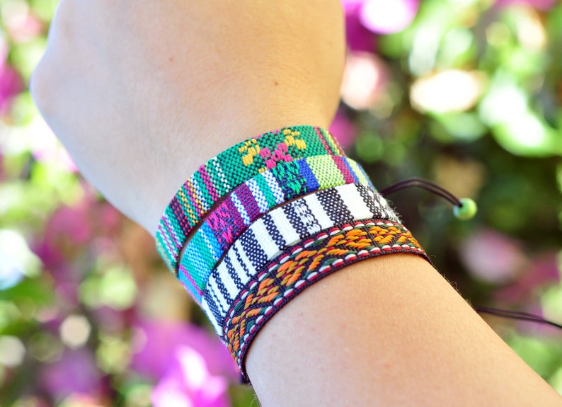 Red Boho Woven Surfer Bracelets Adjustable Red Color - Etsy