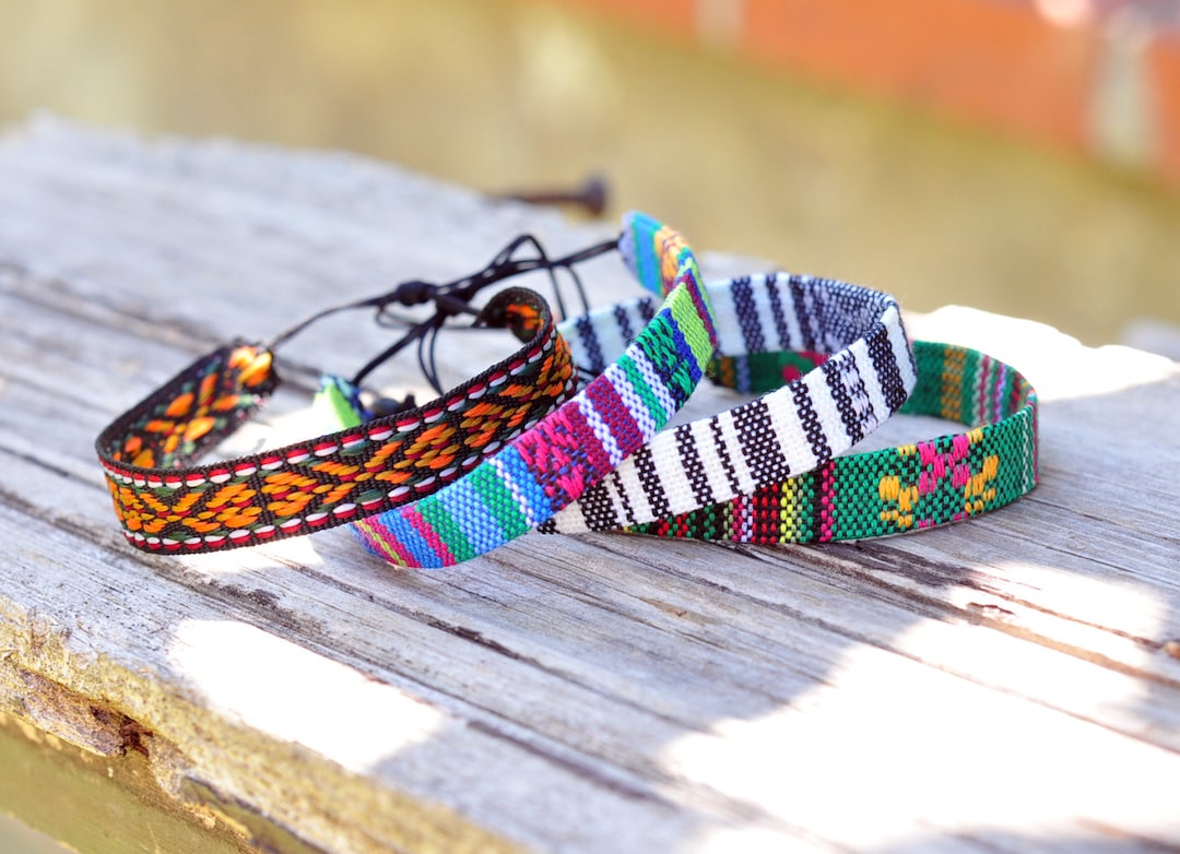 Boho Woven Surfer Bracelets, Adjustable Multi Coloured Bracelets, Beach ...