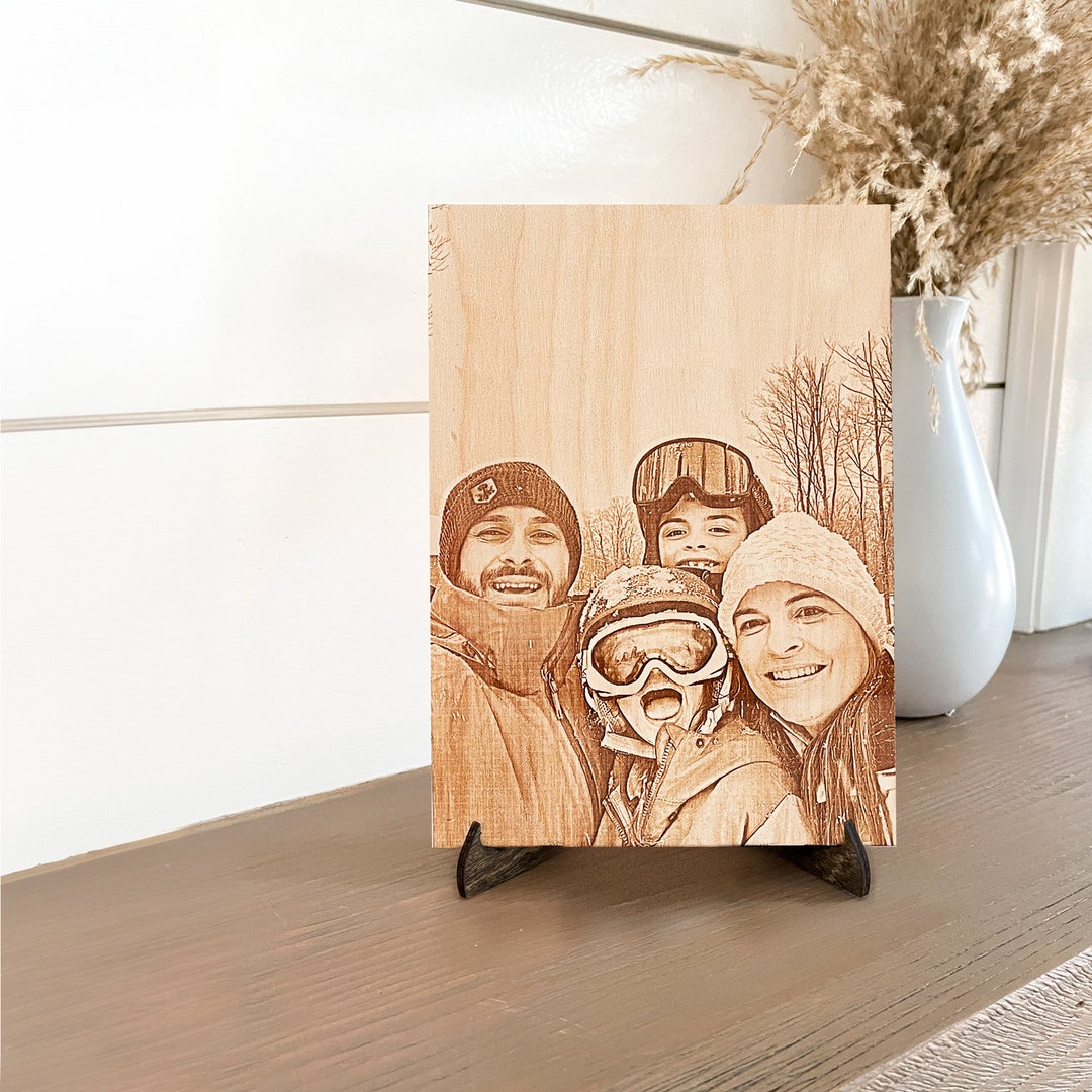 Laser Engraved Wood Photo, Wood Etched Photo, Wood Wedding Gift - Etsy