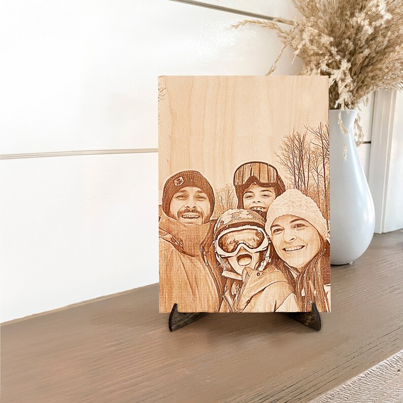 Laser Engraved Wood Photo, Wood Etched Photo, Wood Wedding Gift - Etsy