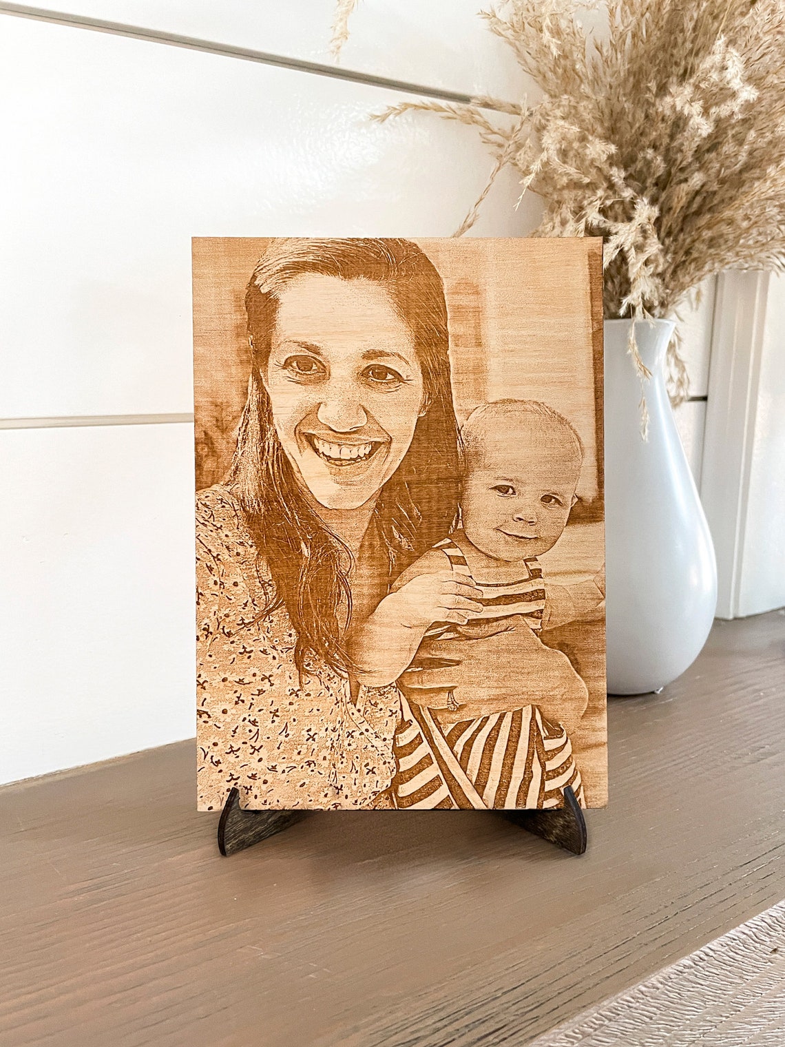 Laser Engraved Wood Photo, Wood Etched Photo, Wood Wedding Gift - Etsy
