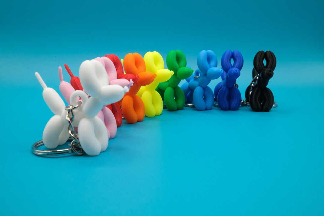 3D Printed Dog Balloon Keychain - Etsy