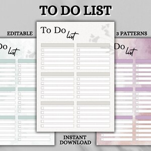 To Do List, Productivity Planner, Simple Tasks Lists Template, Stay ...