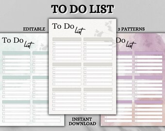 To Do List Printable Minimal Simple Tasks List Productivity - Etsy