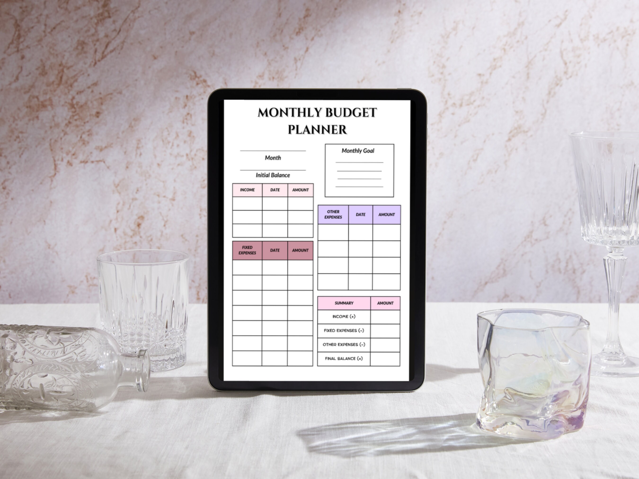 Monthly Budget Planner, Finance Planner, Cash Tracker, Digital Budget ...