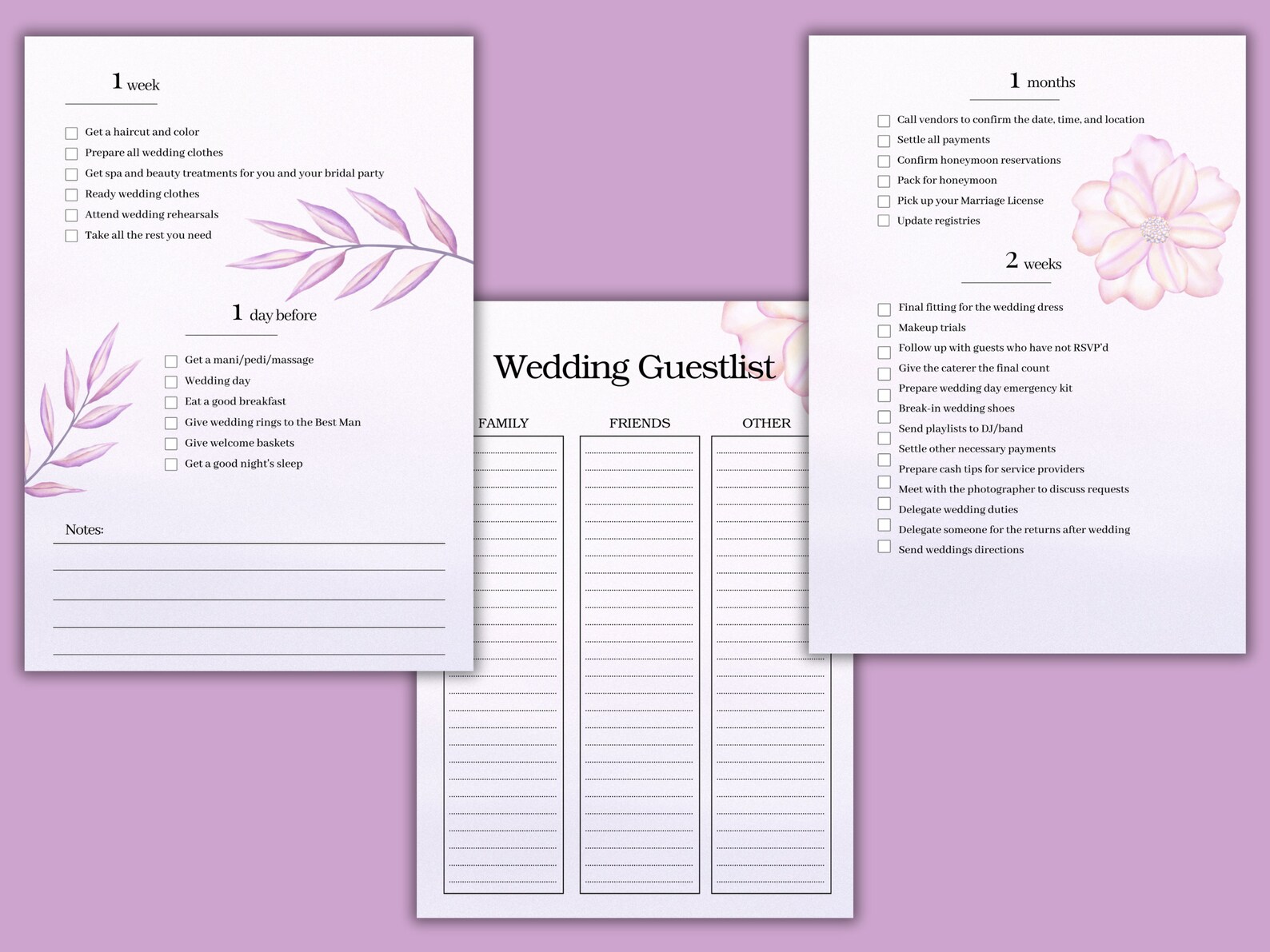Wedding Planner, Printable Wedding Planner Pages, Wedding Plan Bundle ...