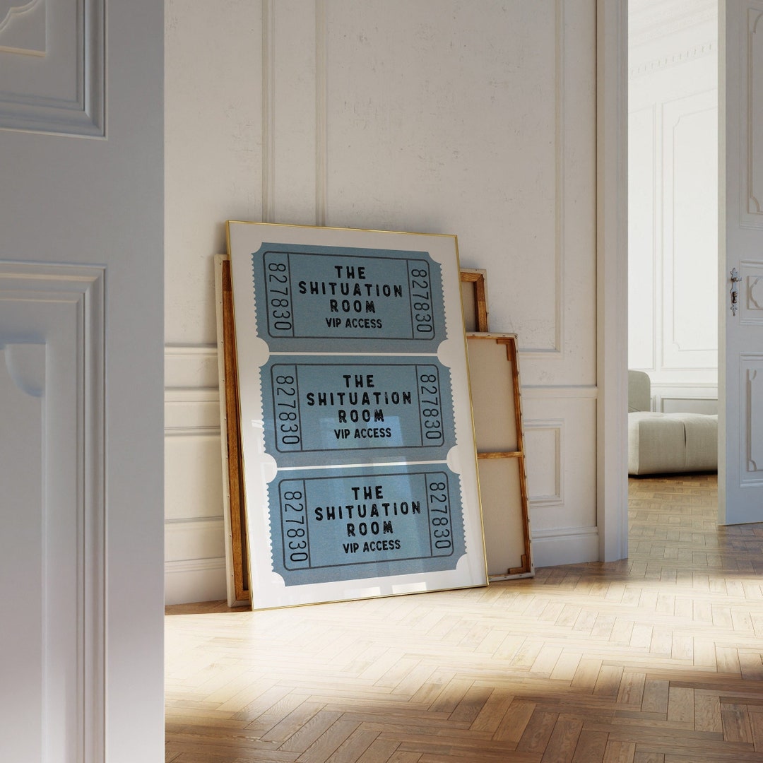 Trendy Wall Art Print Retro Good Times Ticket Print Funny Bathroom ...