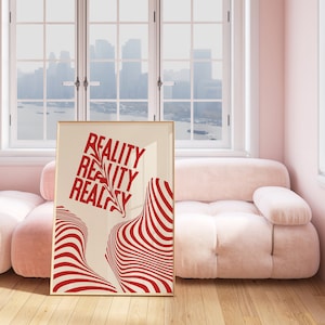 Red Trendy Retro Wall Art Set of 6, Lucky You Poster, Retro Trendy ...