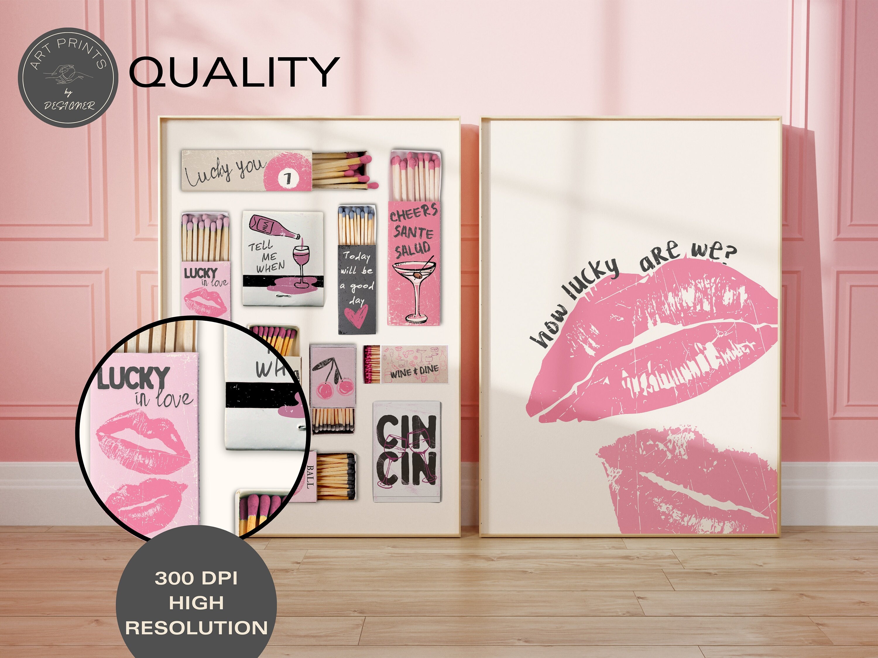 Vintage Matchbox Print Trendy Ace of Hearts Print Set of 9 Lucky You ...