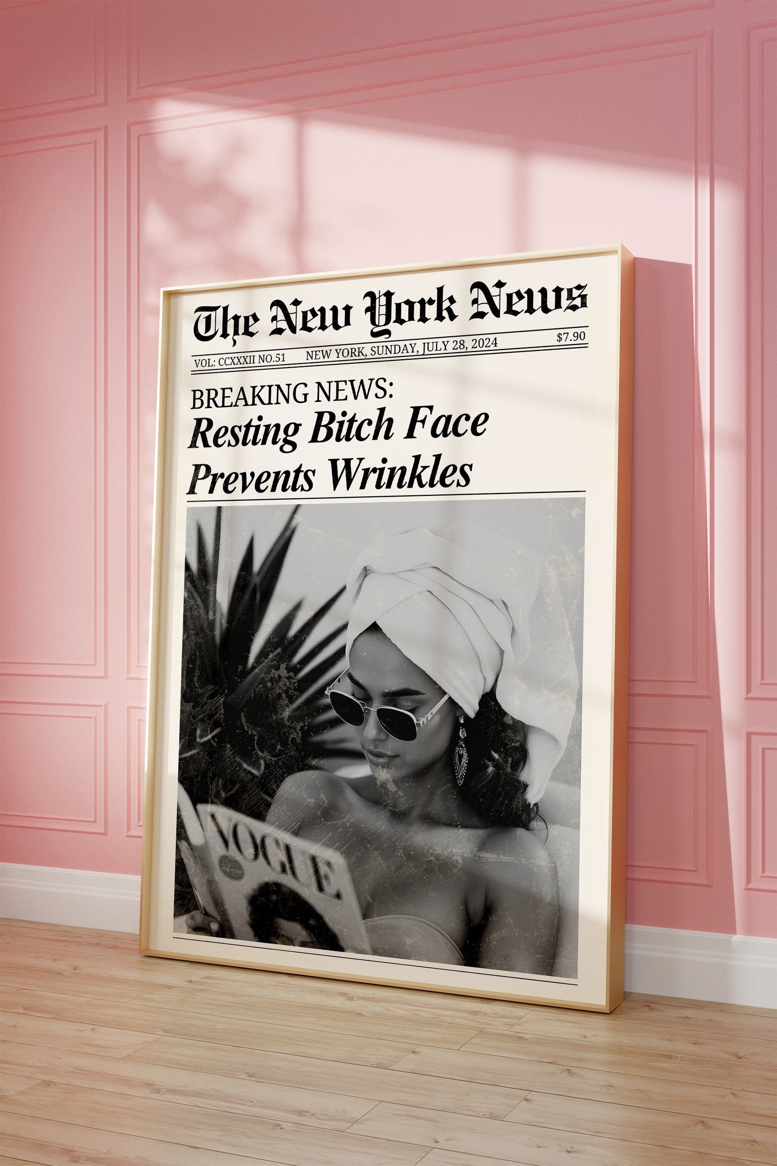 Trendy Newspaper Print, College Apartment Decor Funky Wall Art, Y2k ...