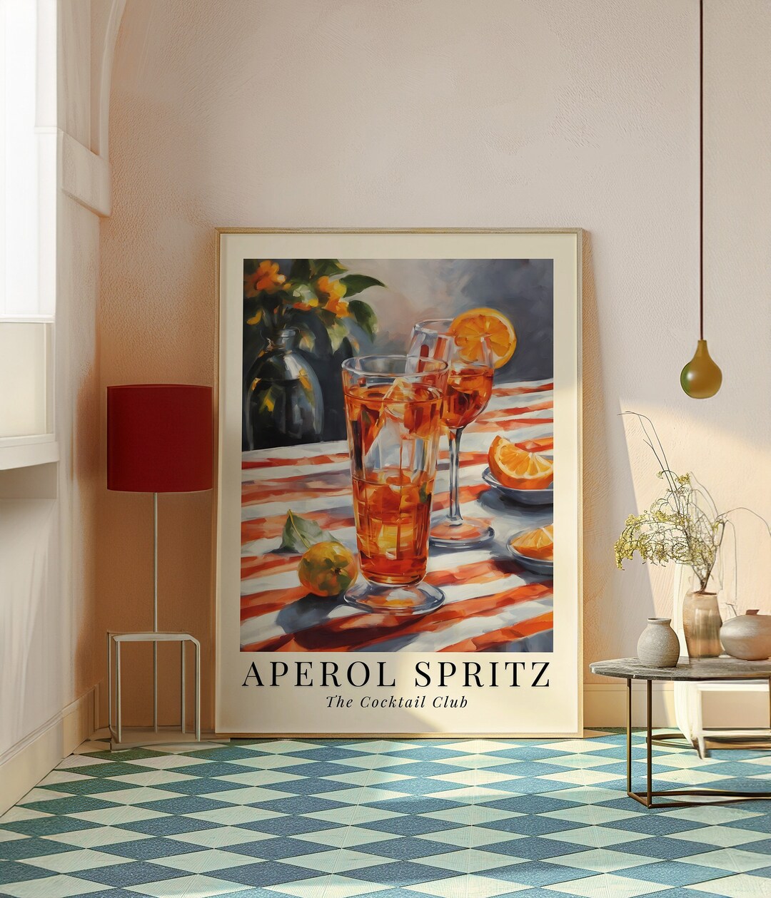 Aperol Spritz Print Cocktail Poster Bar Cart Print Vintage Wall Art ...