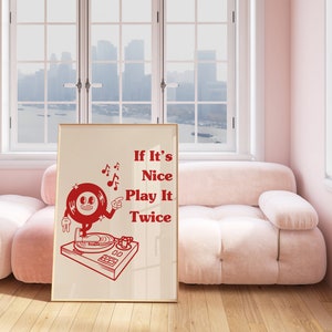 Music Wall Art, Retro Groovy Print, Record Player Poster, Retro Music ...