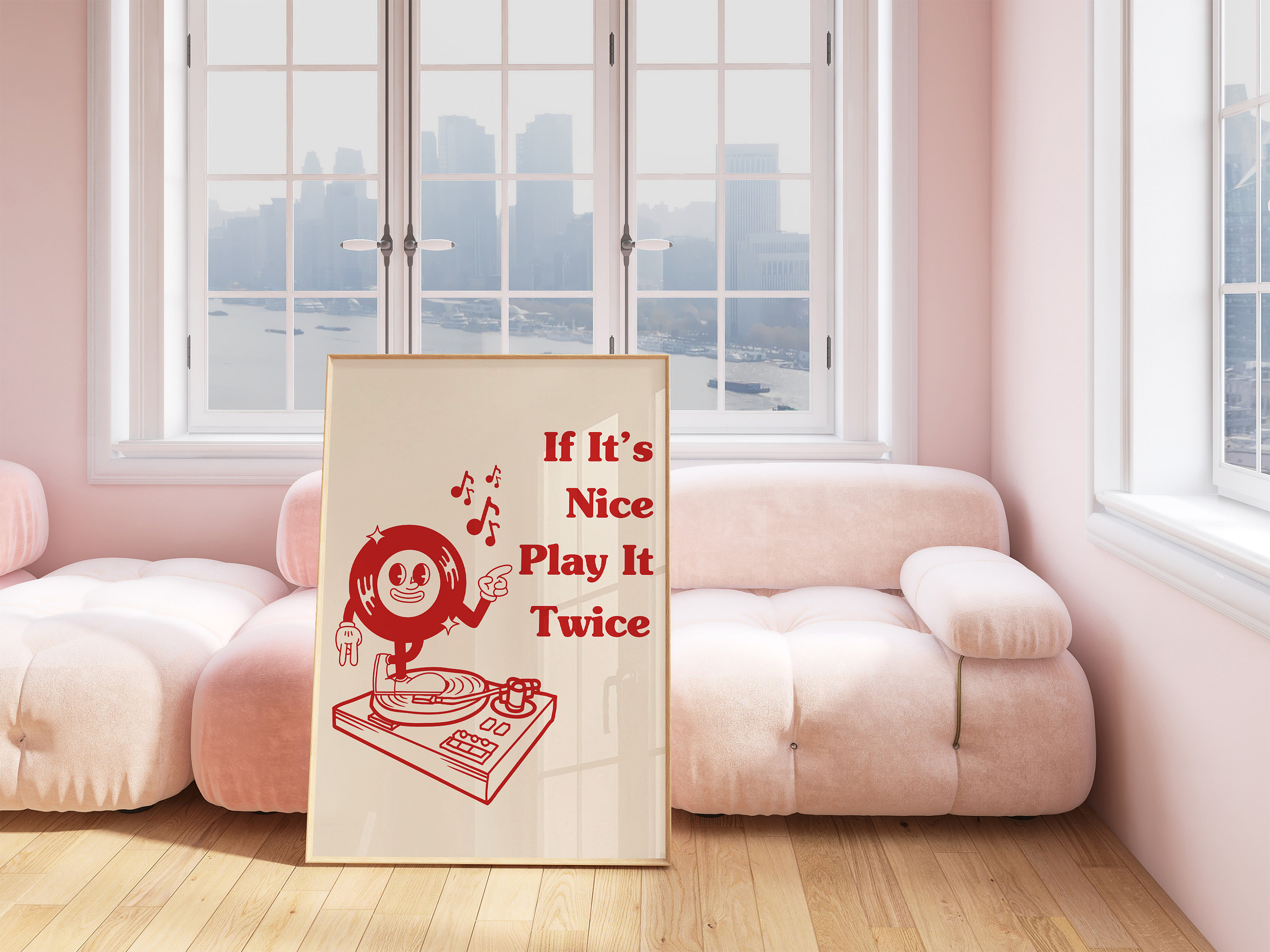 Music Wall Art Retro Groovy Print Record Player Poster - Etsy