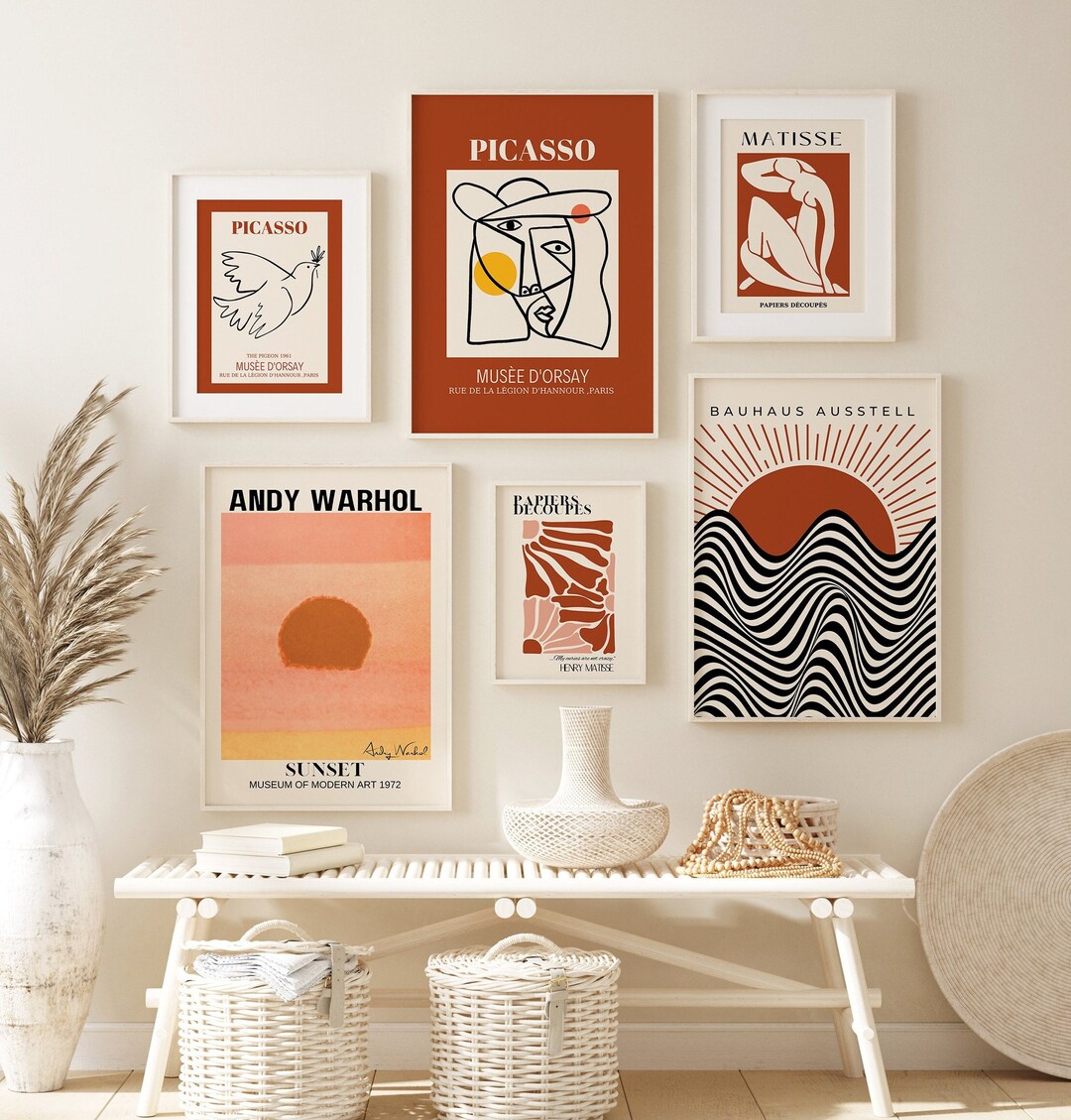 Gallery Wall Art Set of 6, Exhibition Poster Set, Matisse Print, Andy ...