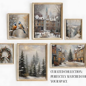 Christmas Print Set of 120+, Winter Wall Art Bundle Printable Vintage ...
