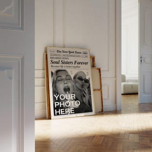 CUSTOM Newspaper Print, Personalized Best Friends Poster, Retro Bestie ...