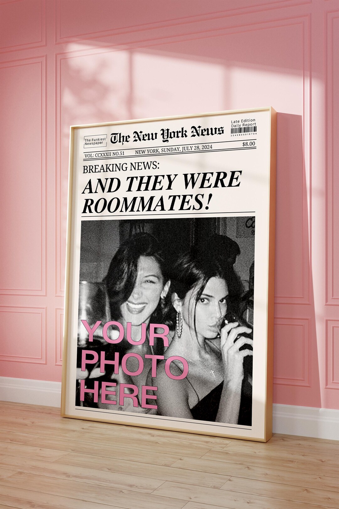 CUSTOM Newspaper Print, Personalized New York News Wall Art, and They ...