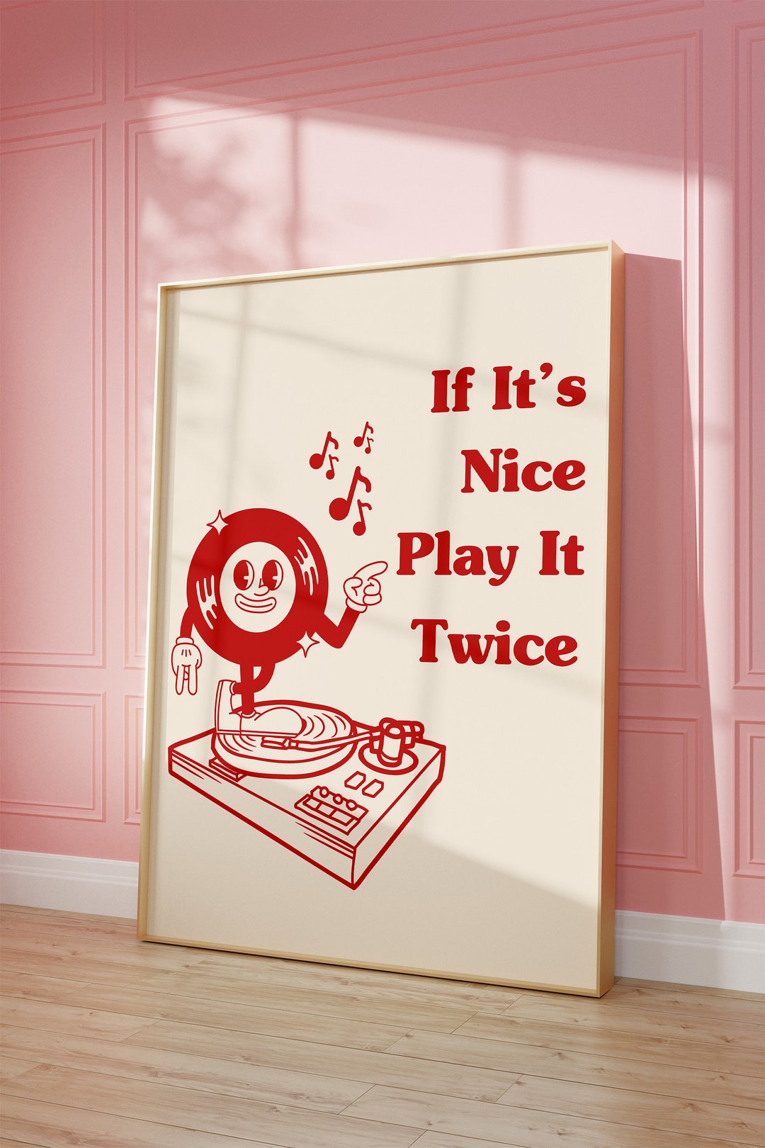 Music Wall Art Retro Groovy Print Record Player Poster - Etsy