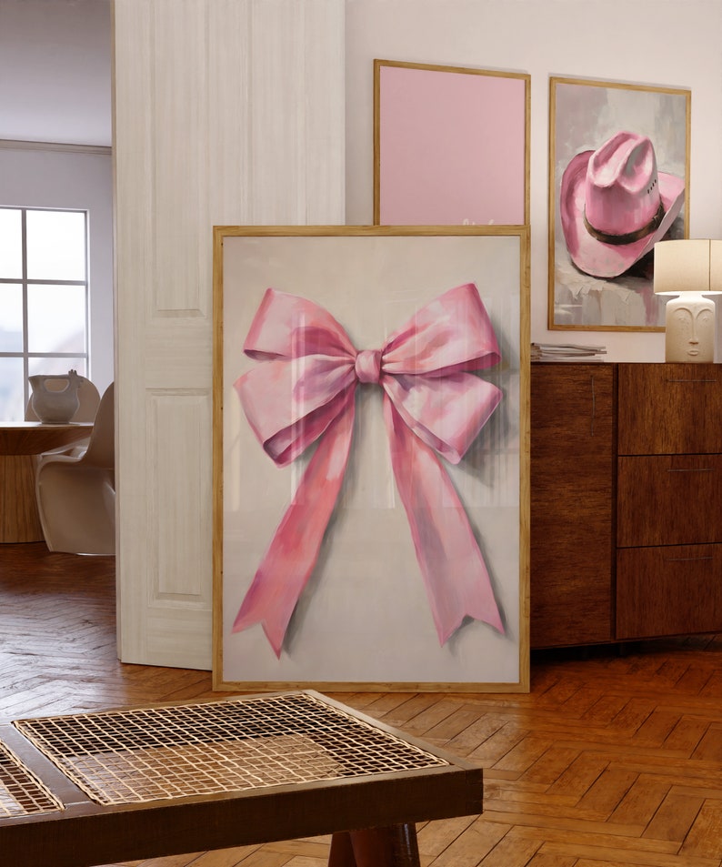 Trendy Coastal Cowgirl Western Dorm Room Bows Wall Art Set of 3 Trendy ...