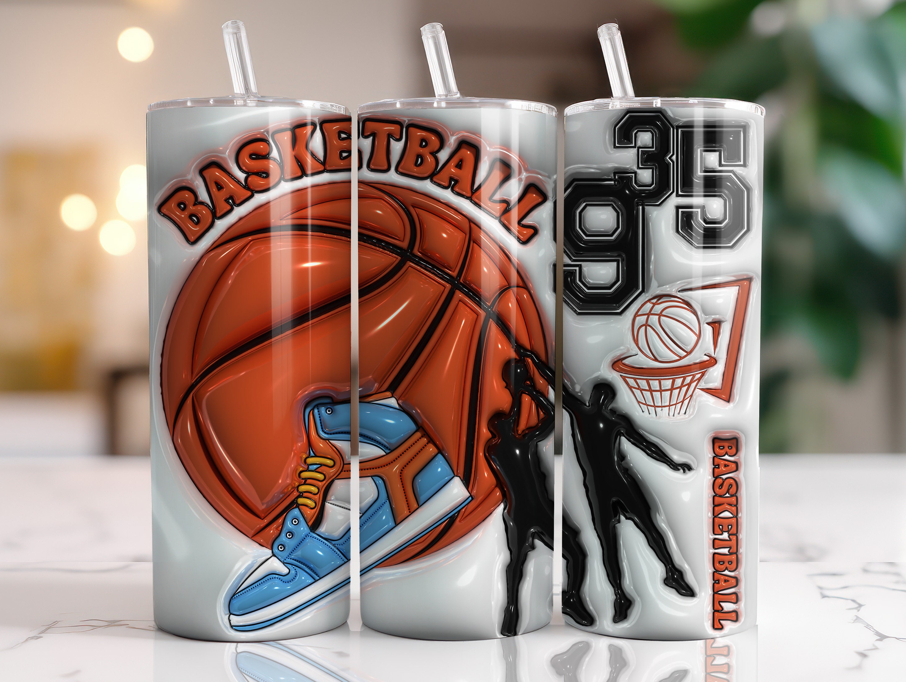 3D Inflated Basketball Tumbler Wrap PNG Sublimation Design Tumbler ...