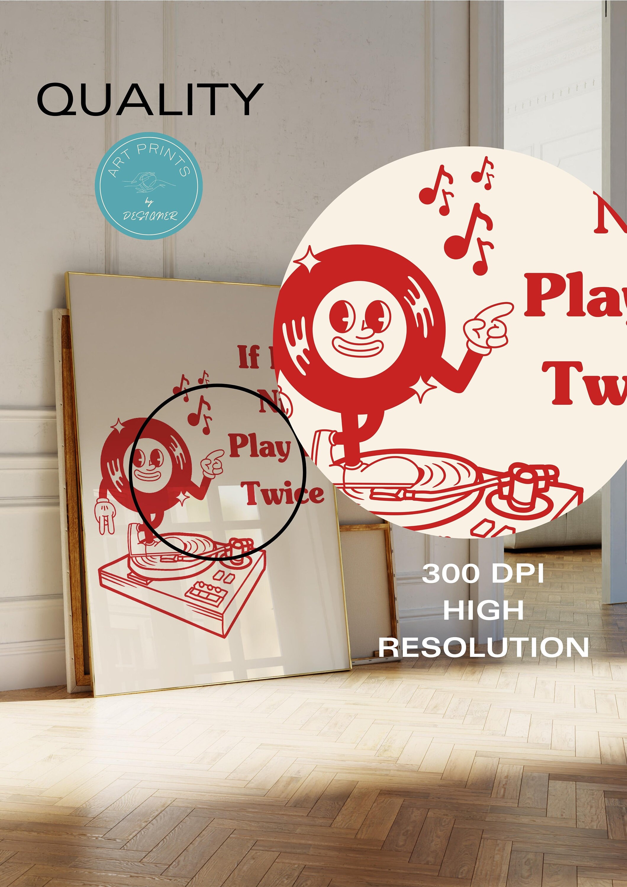 Music Wall Art Retro Groovy Print Record Player Poster - Etsy