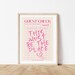Pink Guest Check Print Trendy Wall Art Retro Wall Art This - Etsy