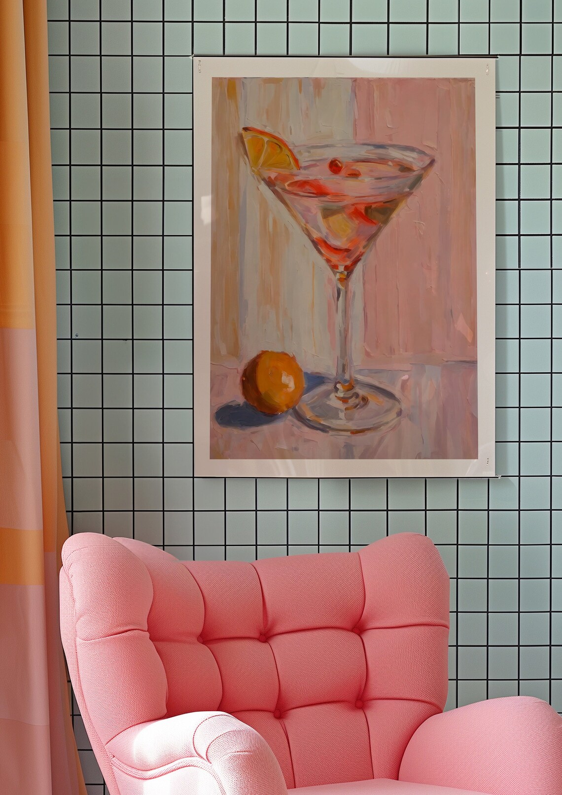 Aperol Spritz Print Cocktail Poster Bar Cart Print Vintage Wall Art ...