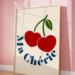 Cherry Poster, Psychedelics Poster, Retro Wall Art 70s Funky Wall Decor ...