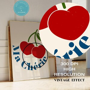 Cherry Poster, Psychedelics Poster, Retro Wall Art 70s Funky Wall Decor ...