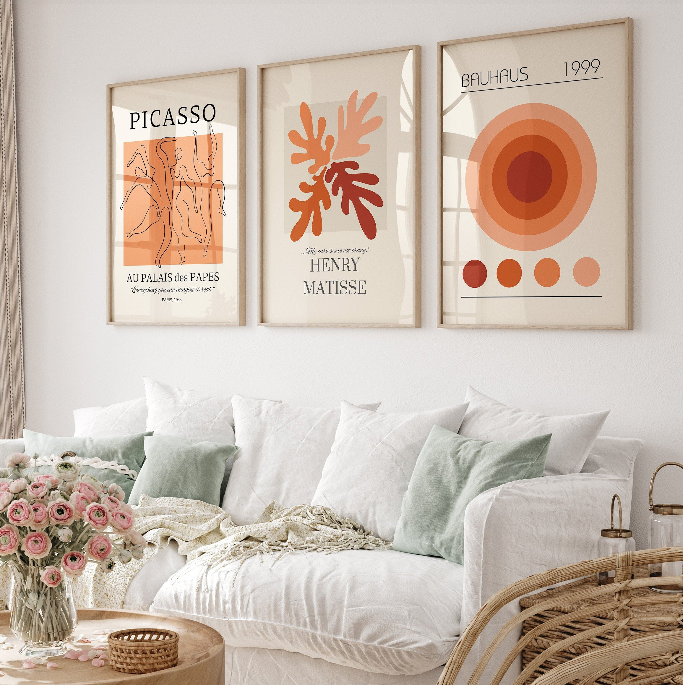 Gallery Wall Art Set of 3, Picasso Poster, Picasso Print, Bauhaus ...