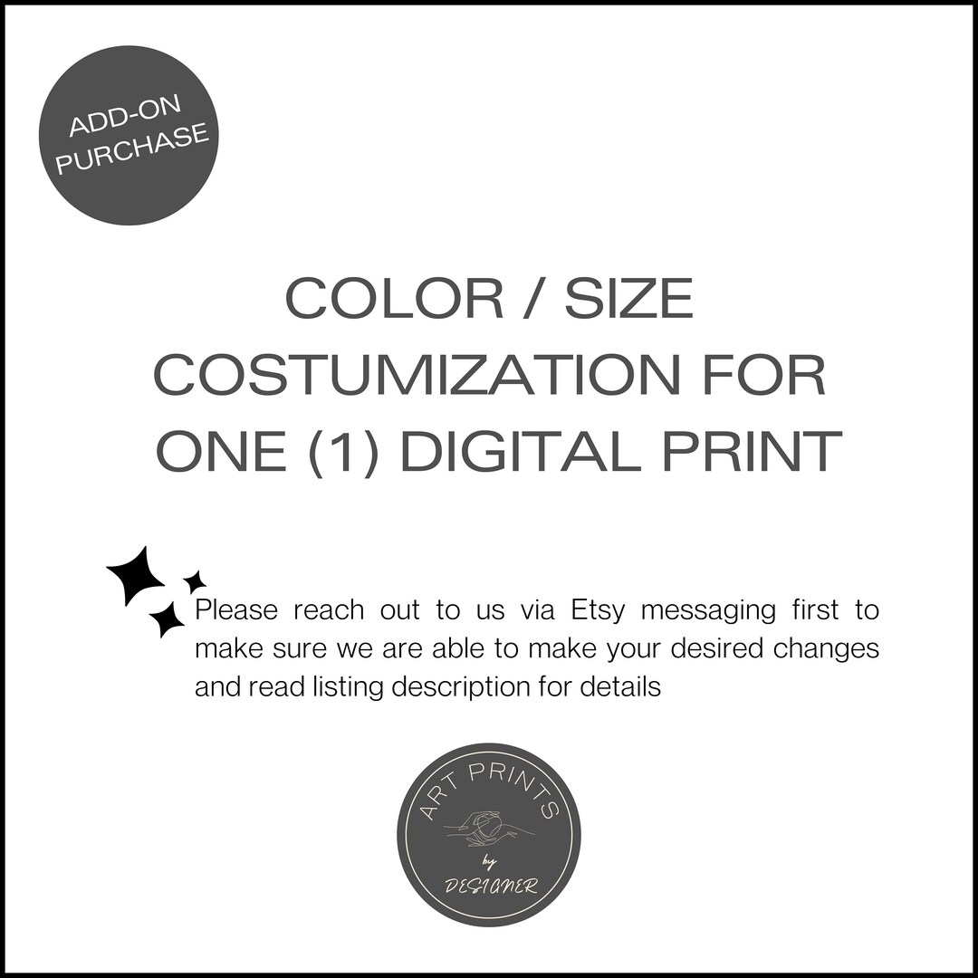 Custom Edit Request for One Digital Print, Custom Printable Wall Art ...