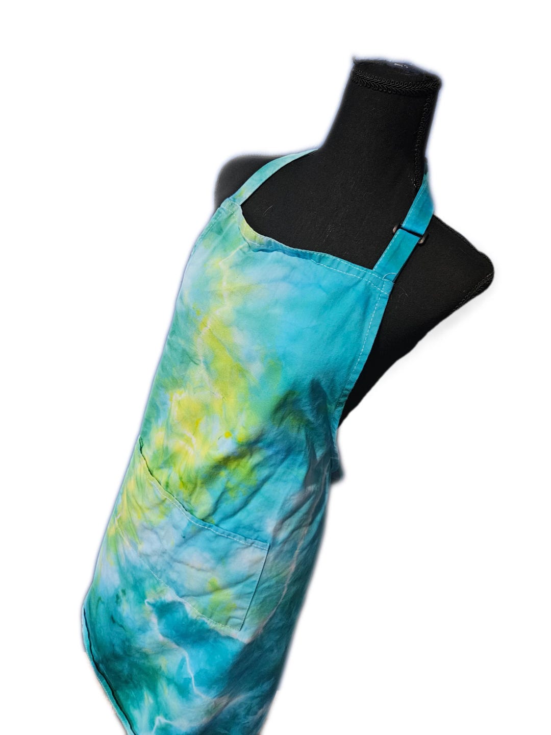 Tie Dye Apron, Green Blue, Ice Dye, Kitchen, Grilling, Craft Apron ...