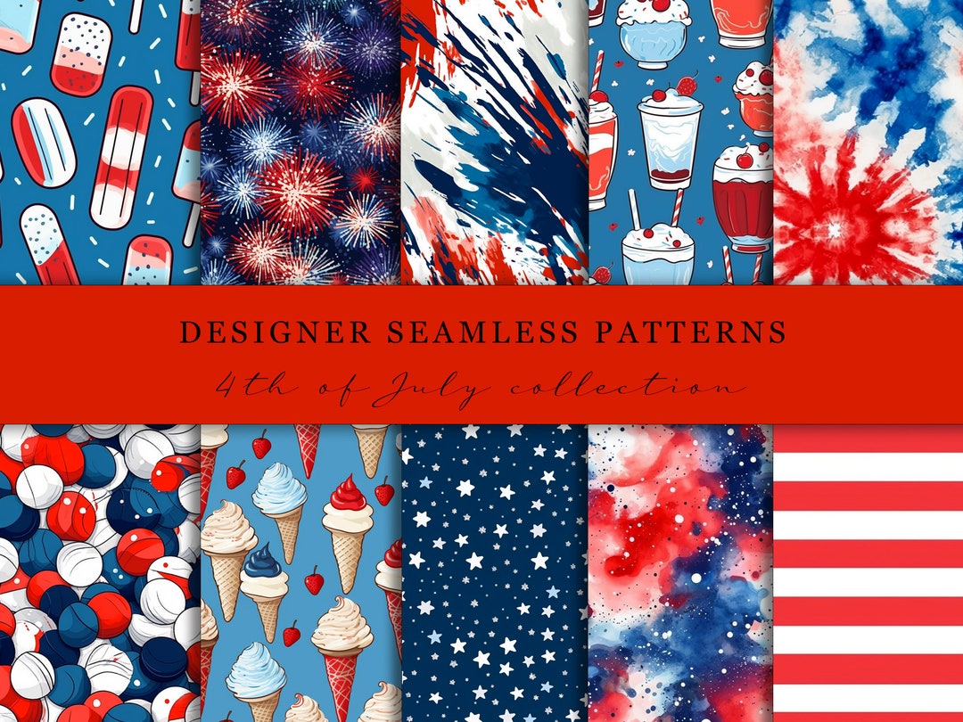 4th of July Collection Designer Seamless Patterns || Seamless Patterns ...