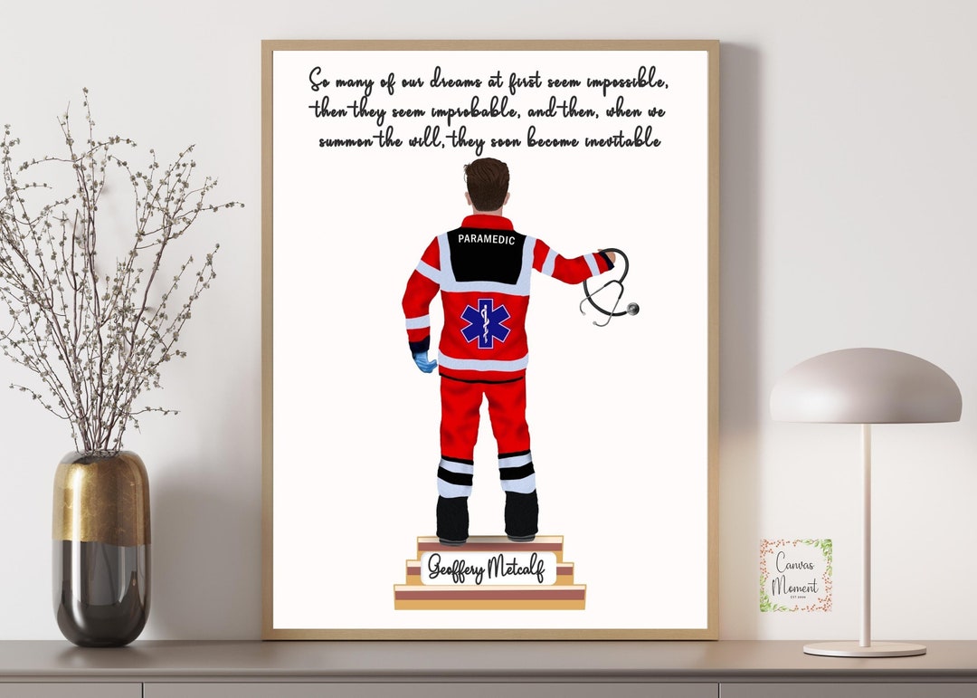 Paramedic Graduation Print, Ambulance Driver Gift, Custom EMT Christmas ...