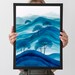 Abstract Paintings of Blue Trees Matte Canvas Stretched Blue Trees ...