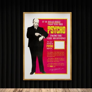 Psycho Vintage Horror Film Poster: Alfred Hitchcock Classic - Etsy