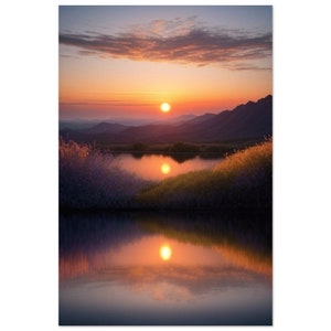 Three Suns | Original Sunset Poster Artwork | Moody Cloud Sunset ...