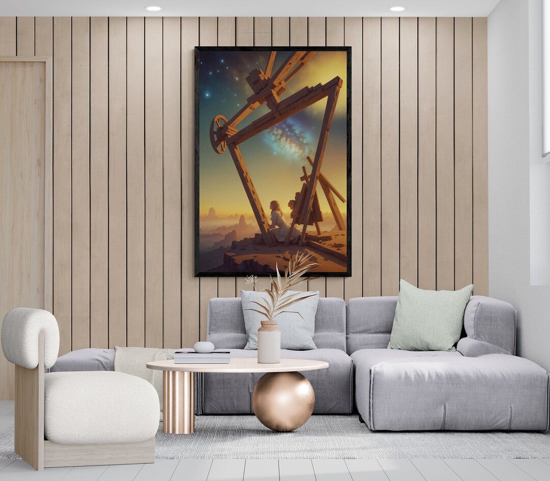 Planes of Thought - Framed Digital Oil Painting | Wooden Contraption ...